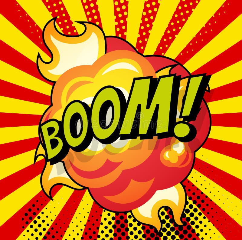 Cartoon, Boom Explosion Comic Speech Bubble. Comic Book Page Stock ...