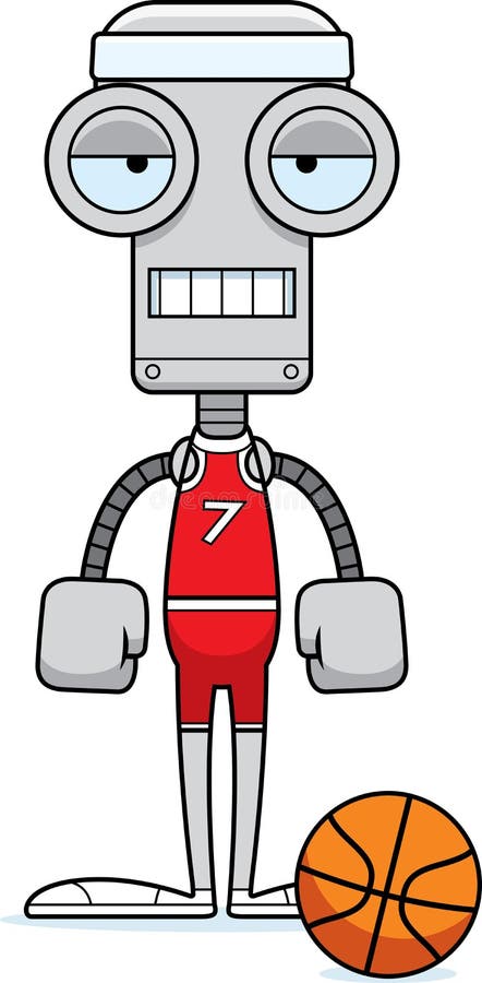 Cartoon Bored Basketball Player Robot Stock Vector - Illustration of ...