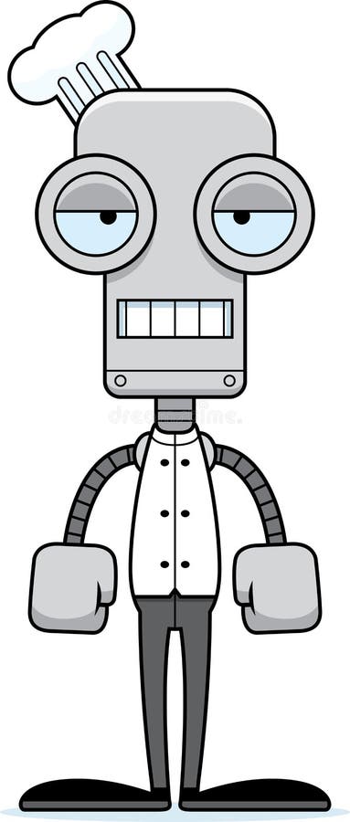 Chef Robot Cooking in Kitchen Stock Illustration - Illustration of cook ...