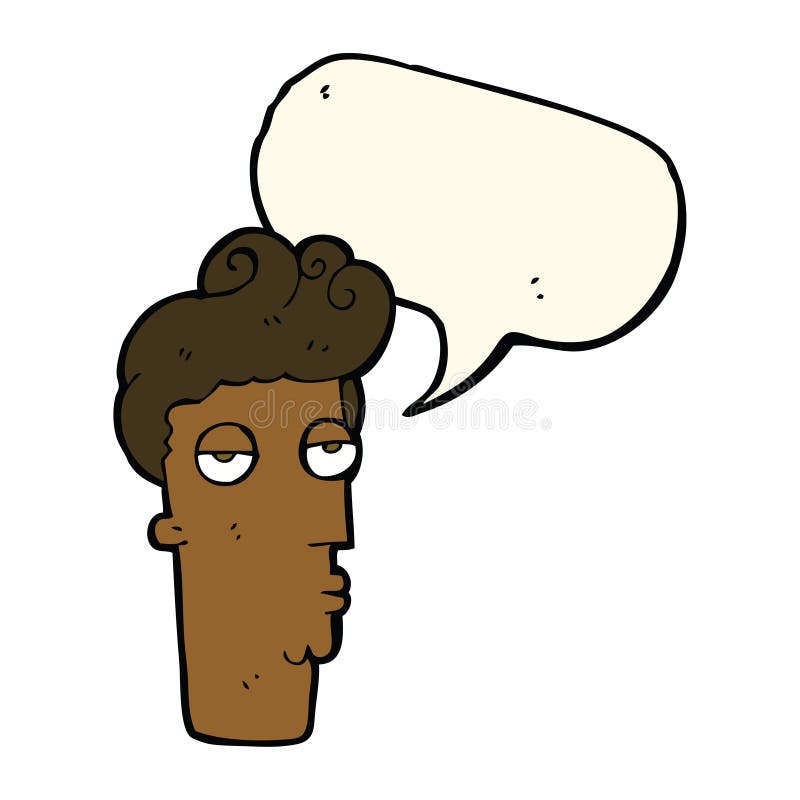 Cartoon Bored Man S Face with Speech Bubble Stock Illustration ...