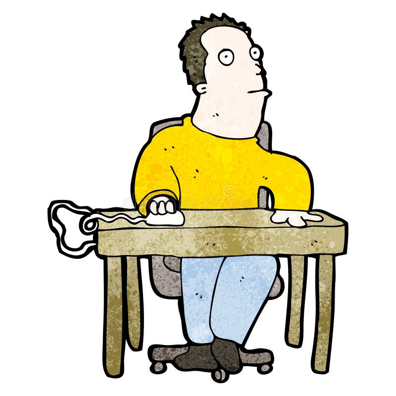 Cartoon Bored Office Worker Stock Vector - Illustration of hand, clip ...