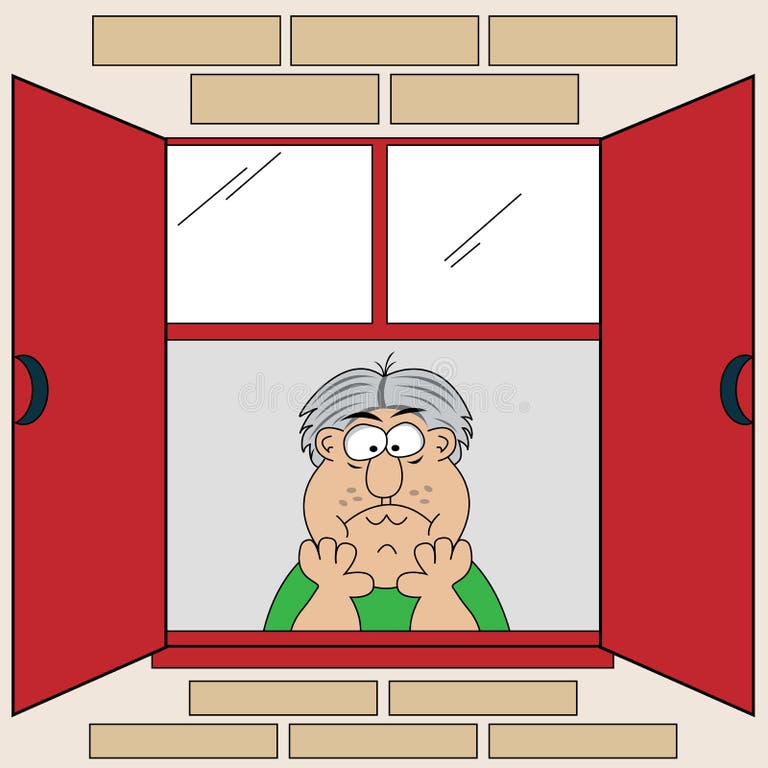 Cartoon Looking Out Window Stock Illustrations – 2,083 Cartoon Looking ...