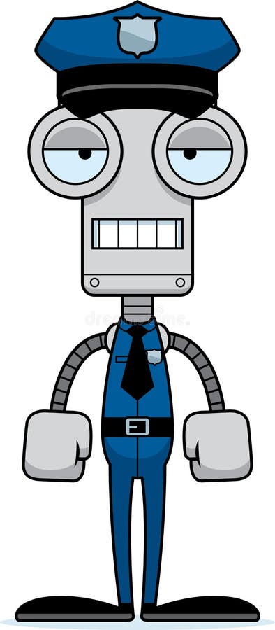 Cartoon Bored Police Officer Robot Stock Vector - Illustration of ...