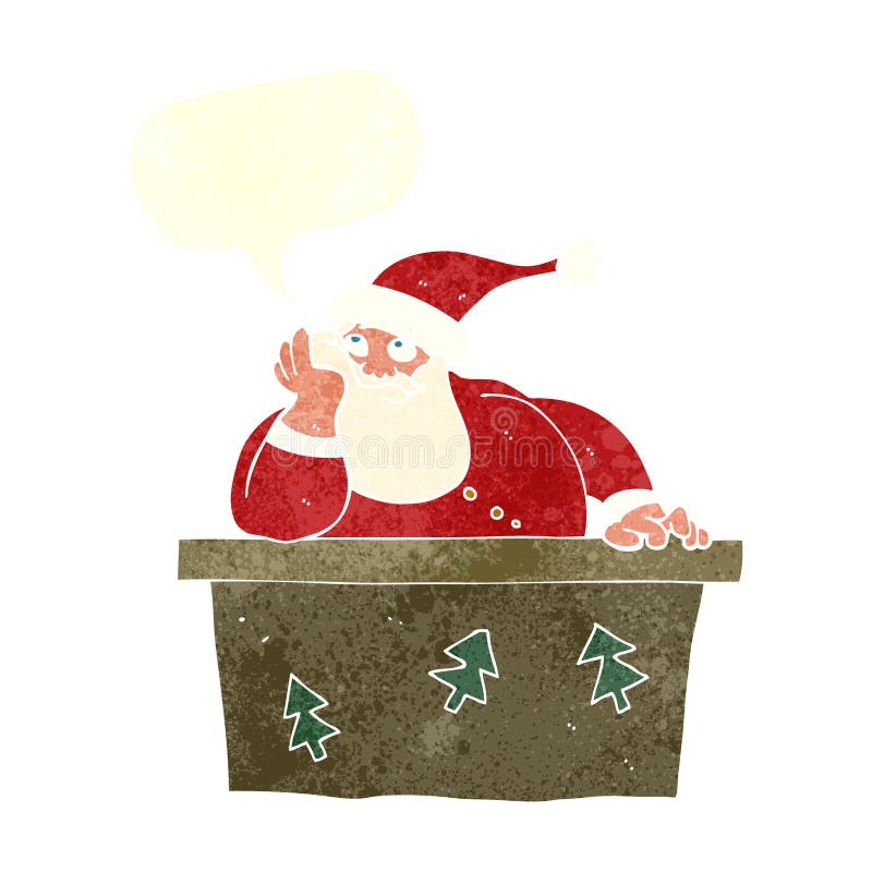Cartoon Bored Santa Claus with Speech Bubble Stock Illustration ...