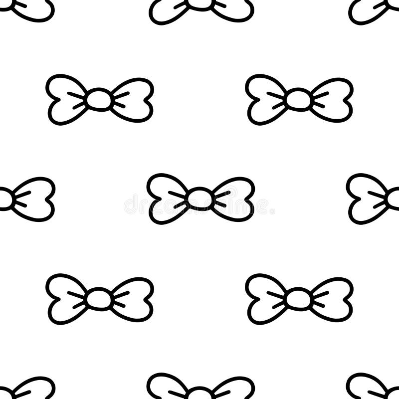 Cartoon Bow Tie Seamless Patterns, Vector. Stock Vector - Illustration ...