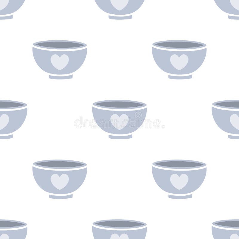Cartoon Bowl with Beautiful Pattern, Seamless Pattern. Stock ...