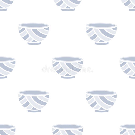Cartoon Bowl with Beautiful Pattern, Seamless Pattern. Stock ...