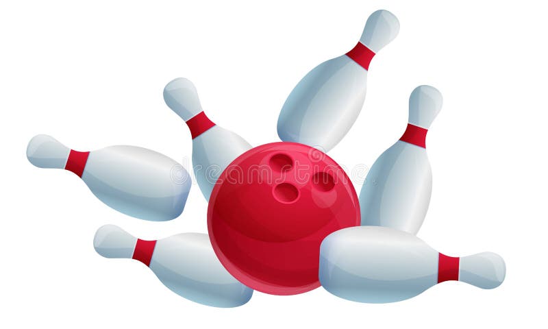 Cartoon Bowling Ball Bowling Pins Stock Illustration - Illustration of ...