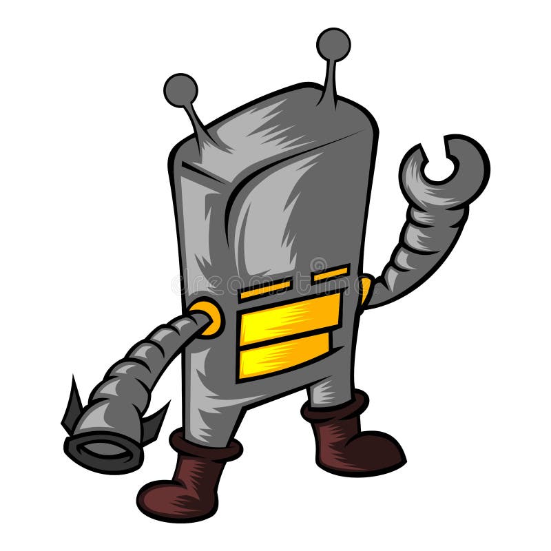 Cartoon box robot stock vector. Illustration of funny - 258004187