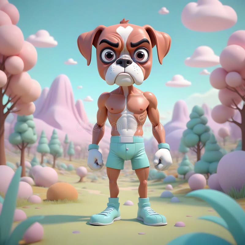 Cartoon Boxer Dog Ready To Fight Stock Illustration - Illustration of ...