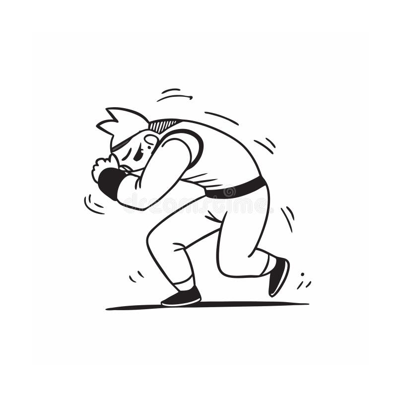 Cartoon Boxer Ducking a Punch in Black and White Stock Illustration ...