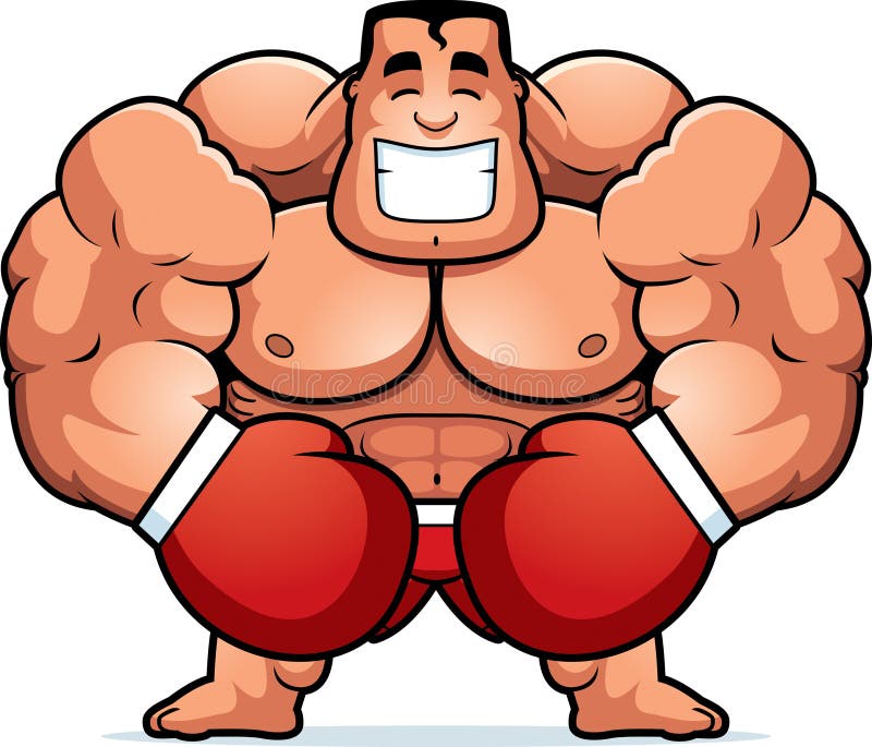 Cartoon Boxer Flexing stock vector. Illustration of fighter - 47713852