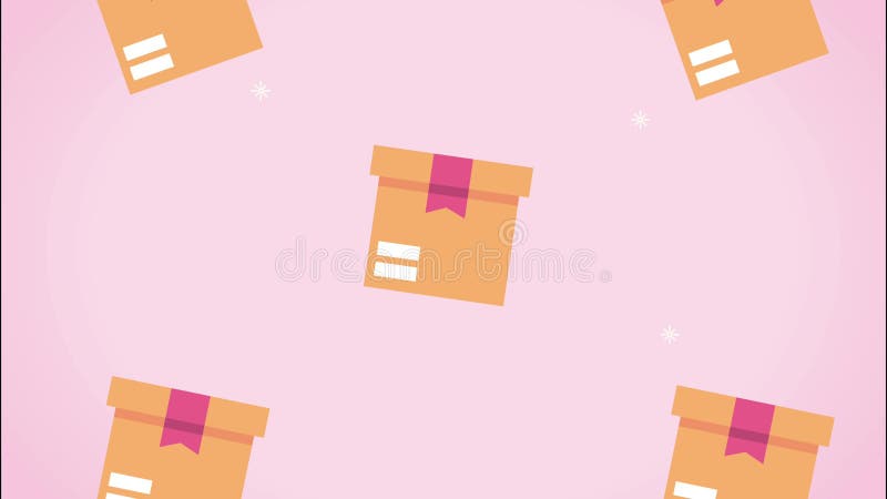 Cartoon Boxes Packing Pattern Animation Stock Footage - Video of closed ...