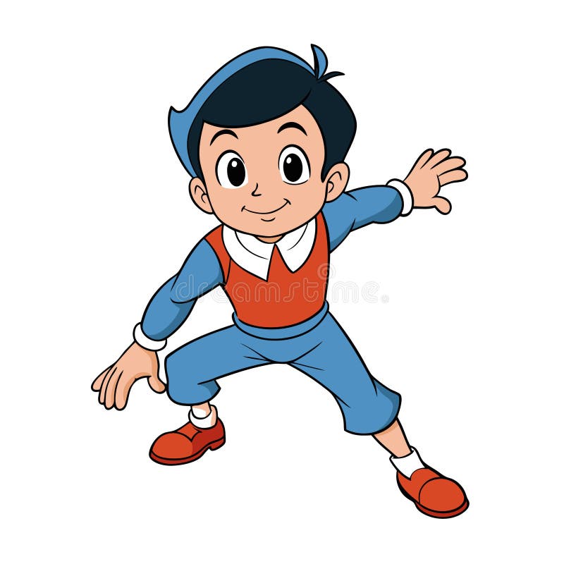 Cartoon Boy in Action Pose, Vector Illustration Design Stock Image ...