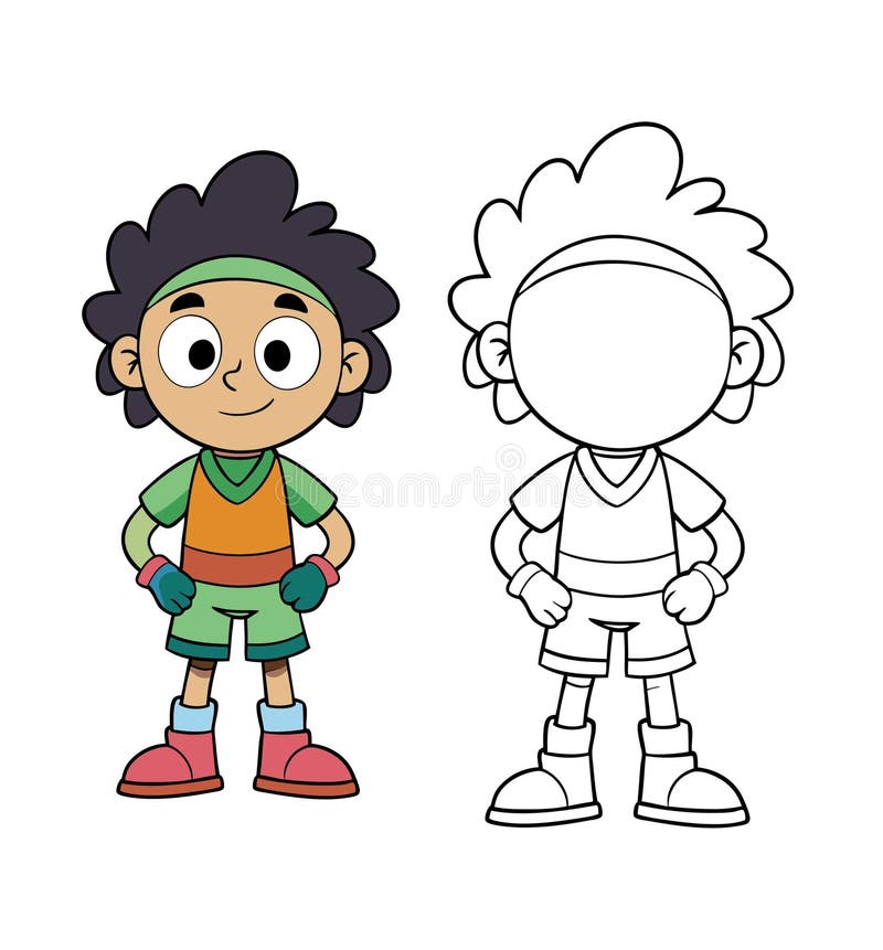 Cartoon Boy Adventure Ready Isolated on White Background Stock Vector ...