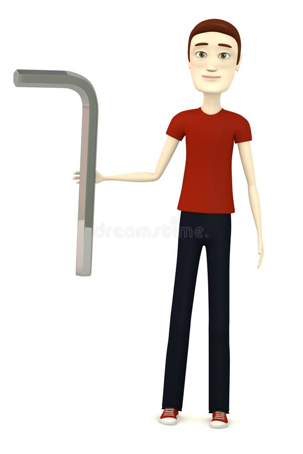 Cartoon boy with allen key stock illustration. Illustration of toon ...