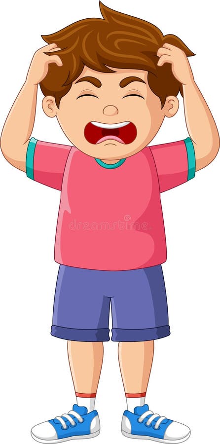 Cartoon Boy Anger Frustrated Expression Stock Vector - Illustration of ...