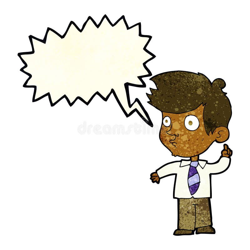 Cartoon Boy Asking Question with Speech Bubble Stock Illustration ...