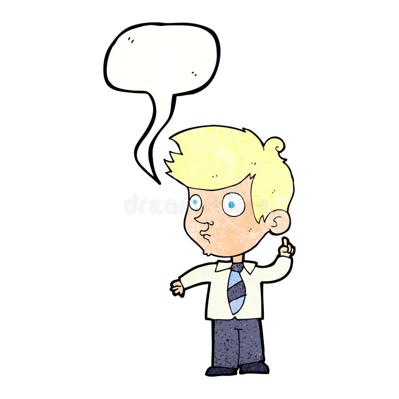 Cartoon Boy Asking Question with Speech Bubble Stock Illustration ...