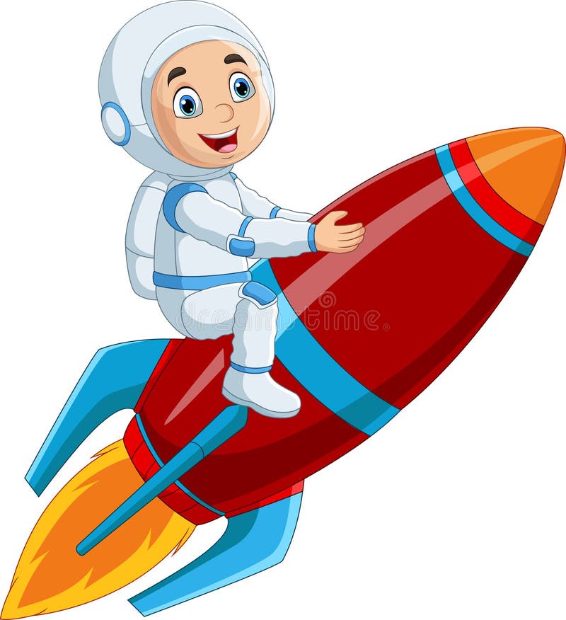 Cartoon Boy Astronaut Riding a Rocket Stock Vector - Illustration of ... Cartoon Boy Astronaut Riding a Rocket Stock Vector - Illustration of ...