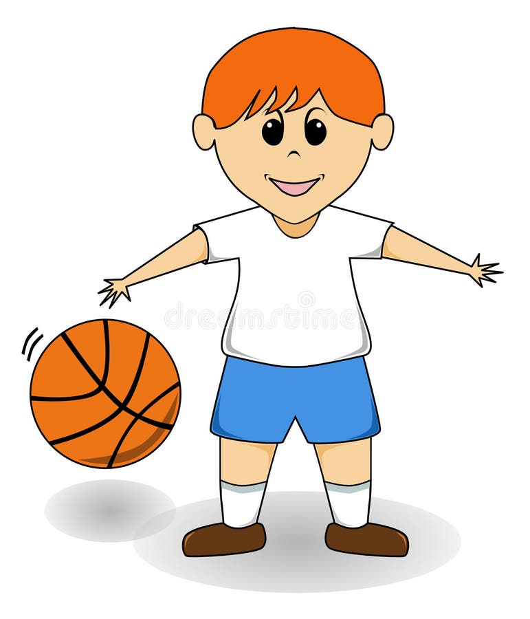 Cartoon Boy - Basketball stock illustration. Illustration of ball - 409399