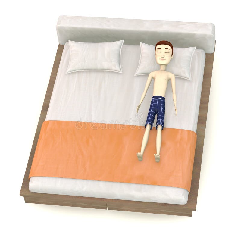Cartoon boy on bed stock illustration. Illustration of cartoon - 30747409