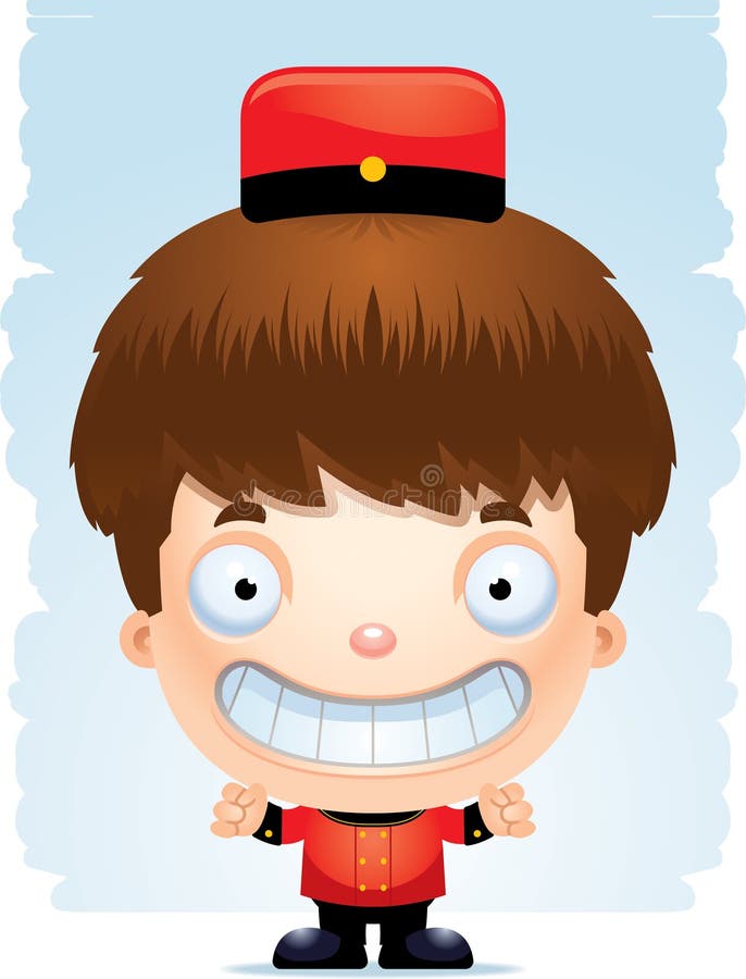 Cartoon Boy Bellhop Smiling Stock Vector - Illustration of bellhop ...