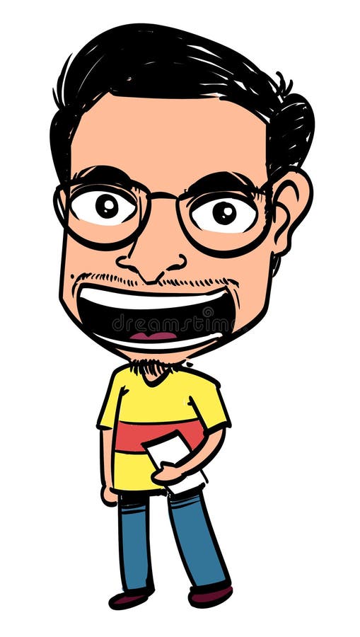 Cartoon Boy Bring a Piece of Paper Stock Vector - Illustration of ...