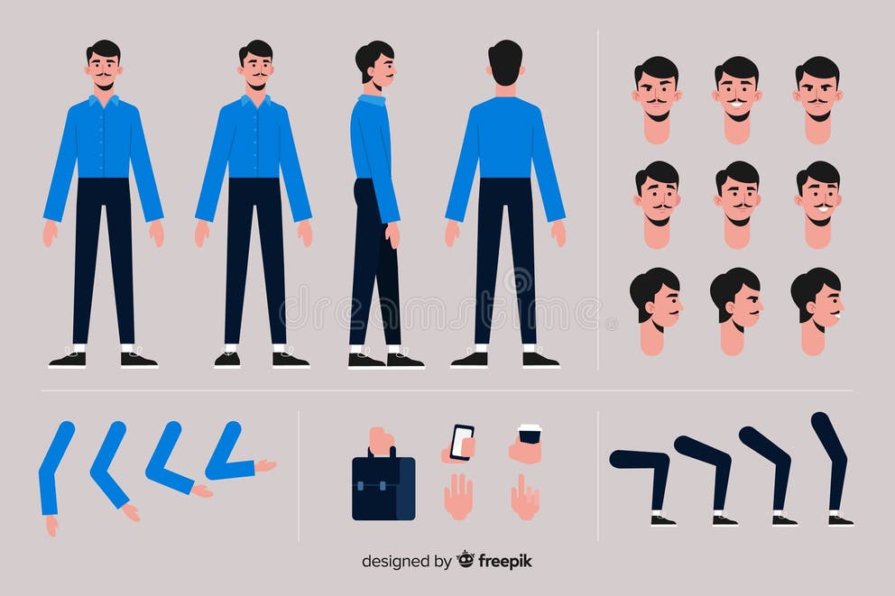 Cartoon Boy Character Template Stock Illustration - Illustration of ...