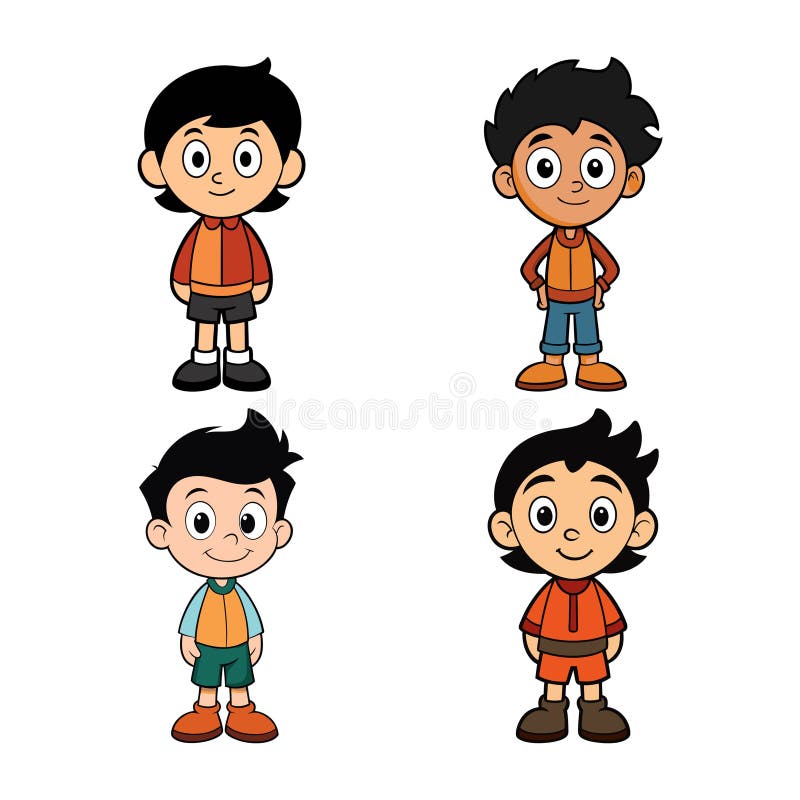 Cartoon Different Poses Boy Stock Illustrations – 2,195 Cartoon ...