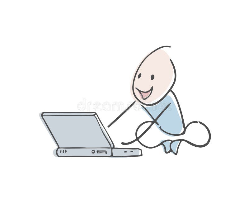 Happy and sad computer stock vector. Illustration of symbol - 29892941