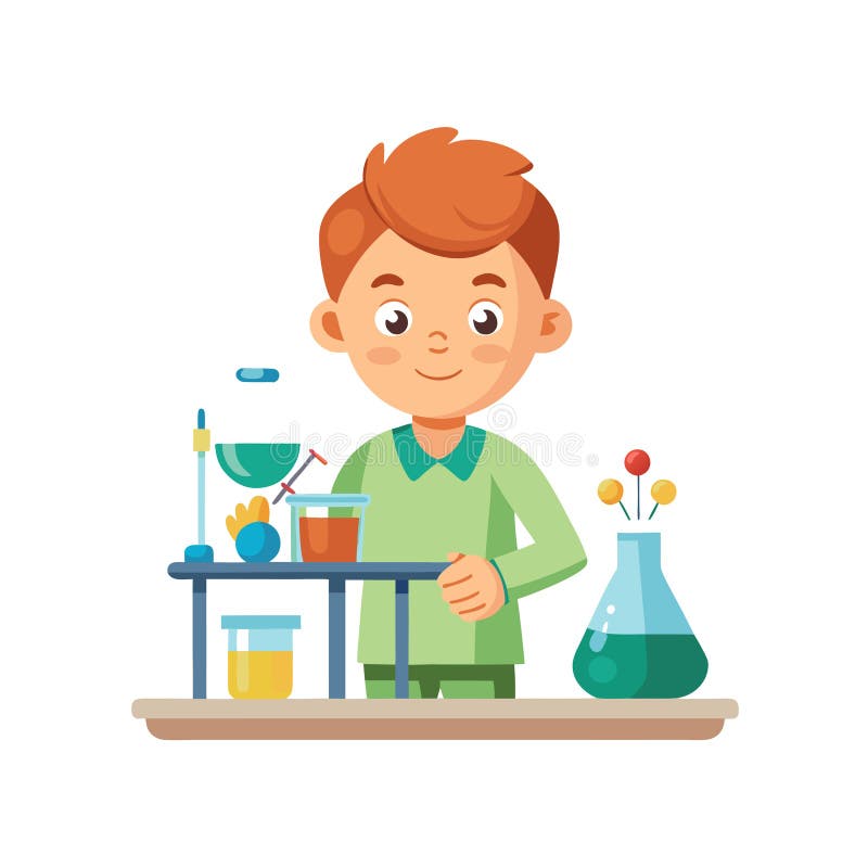 Boy Cartoon Doing Chemical Experiment Stock Illustrations – 198 Boy ...