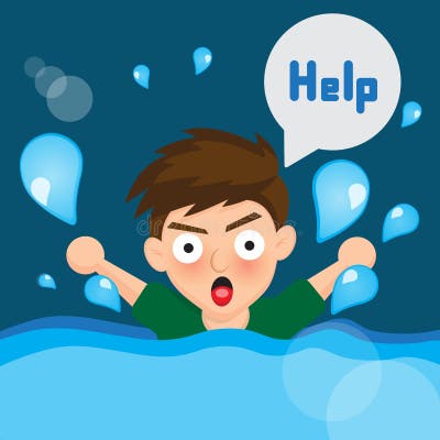 Cartoon boy drowned stock vector. Illustration of hand - 56278707