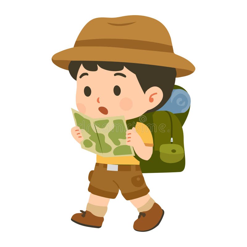 Cartoon Boy Explorer Map Stock Photos - Free & Royalty-Free Stock ...