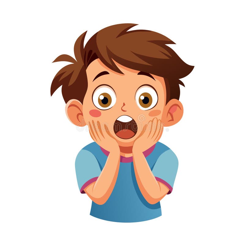 Cartoon Boy Expression of Shock, Cartoon Image, Vector Illustration ...
