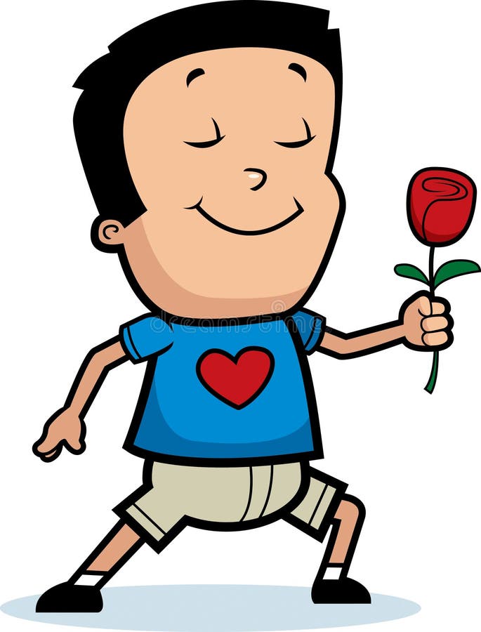 Cartoon Boy Flower stock vector. Illustration of vector - 47527469