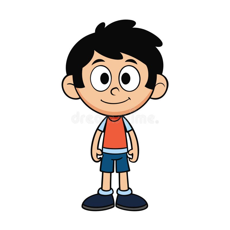 Cartoon Boy Full Body Standing Illustration Vector Stock Illustration ...