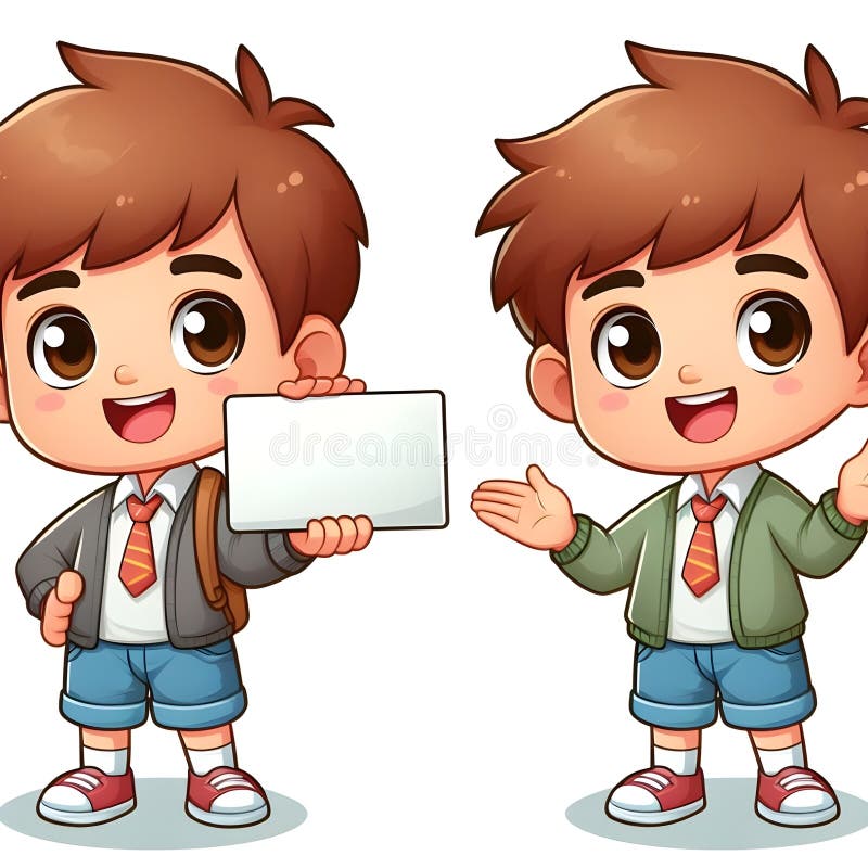 Cartoon Boy Holding Businebundle Stock Illustration - Illustration of ...