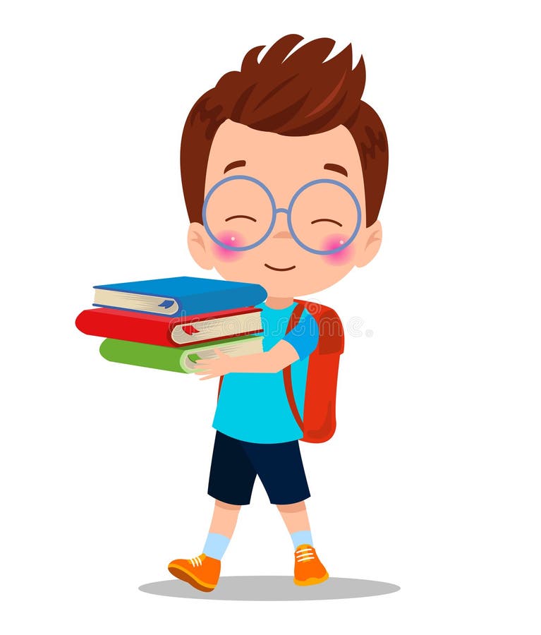 Cartoon Boy Holding Pile Books Stock Illustrations – 375 Cartoon Boy ...