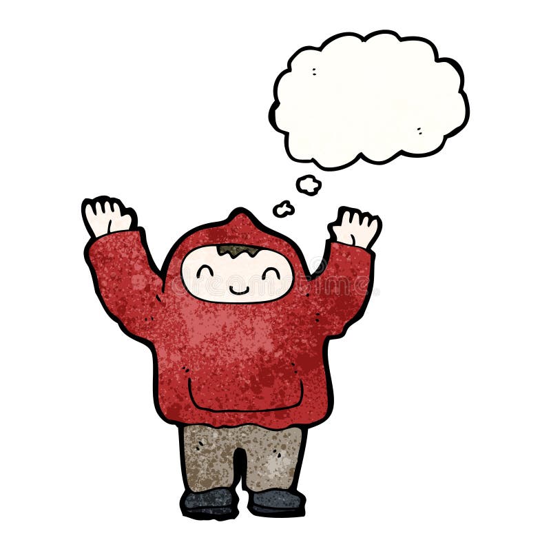 Cartoon Boy in Hooded Sweatshirt Stock Vector - Illustration of quirky ...
