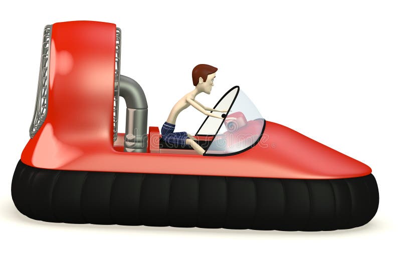 Cartoon boy in hovercraft stock illustration. Illustration of ...