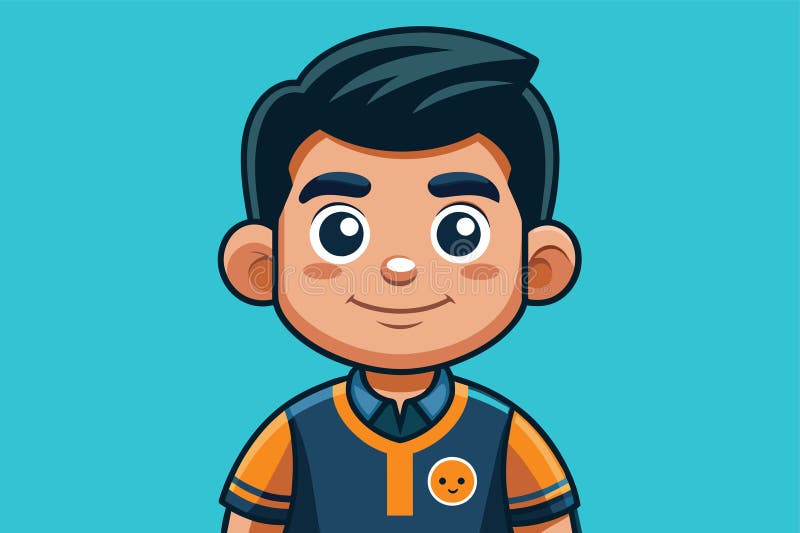 A Cartoon Boy with a Joyful Expression on His Face, Task Customizable ...