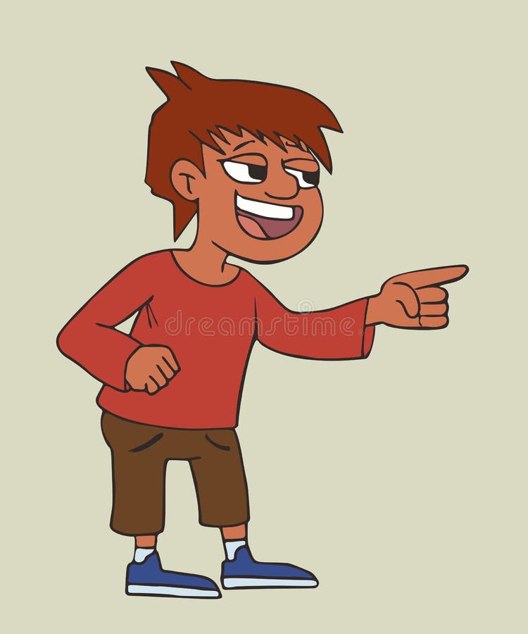 Cartoon boy mocking pose stock vector. Illustration of comics - 141196720