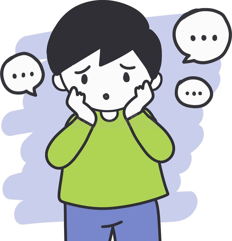 Cartoon Boy in Panic and Upset about a Problem Stock Vector ...