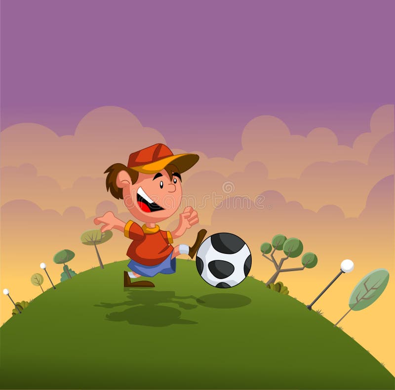 Cartoon Boy Playing Soccer Ball Stock Illustrations – 1,865 Cartoon Boy ...
