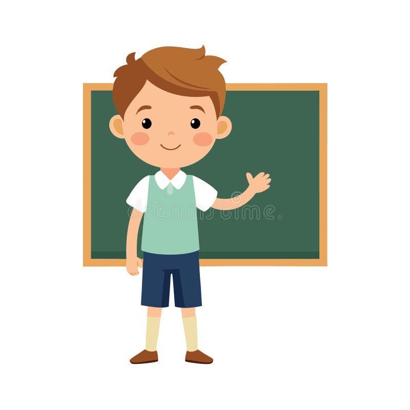 Cartoon Boy Presenting a Chalkboard: Education, School, and Learning ...
