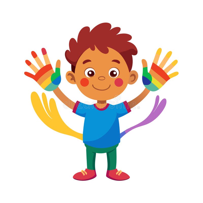 Rainbow Painted Hands Stock Illustrations – 455 Rainbow Painted Hands ...