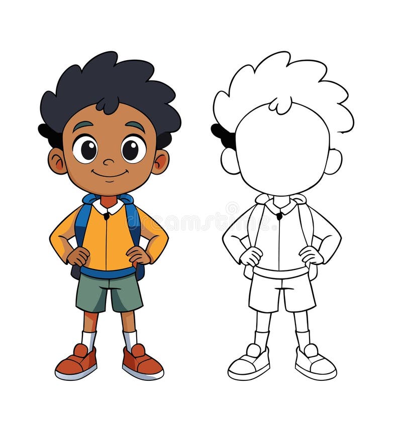 Cartoon Boy Ready for School with a Backpack Stock Vector ...