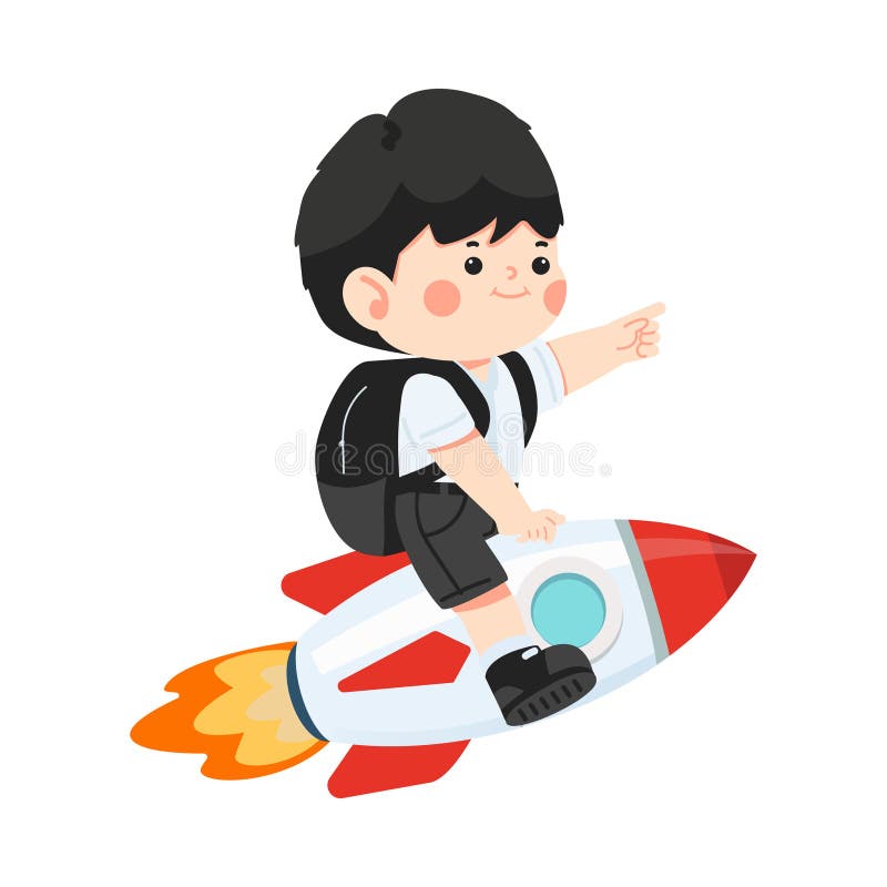 Cartoon Boy Riding a Rocket Stock Vector - Illustration of beginning ... Cartoon Boy Riding a Rocket Stock Vector - Illustration of beginning ...