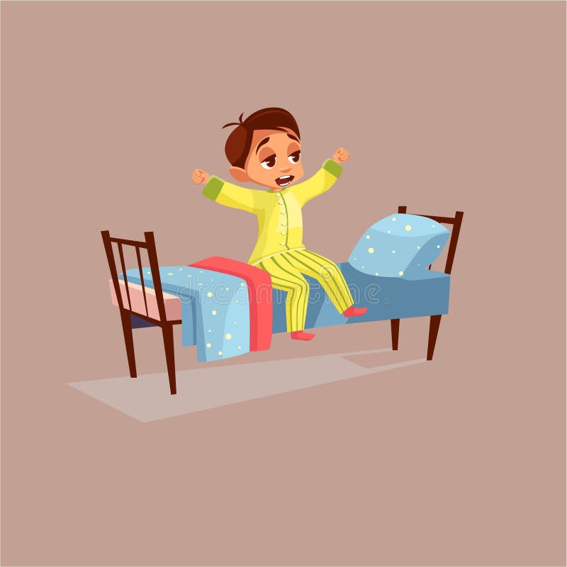 Cartoon Boy daily Routine Vector Ilustration Stock Vector ...